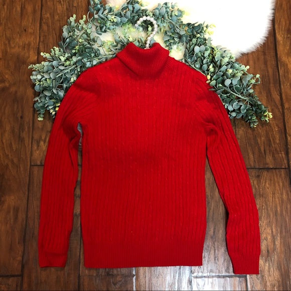 J. Crew | Tops | Jcrew Red Turtle Neck | Poshmark